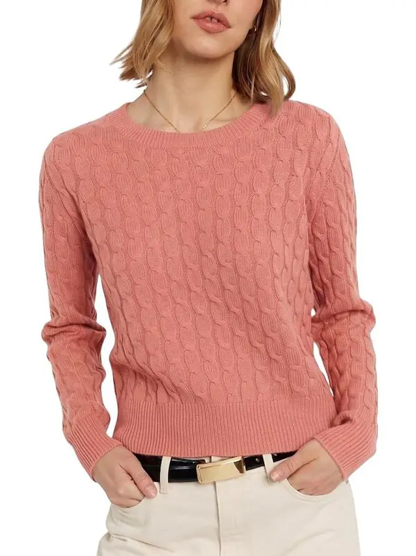 Chinti & Parker Pure Cashmere Cable Knit Sweater - Salmon
