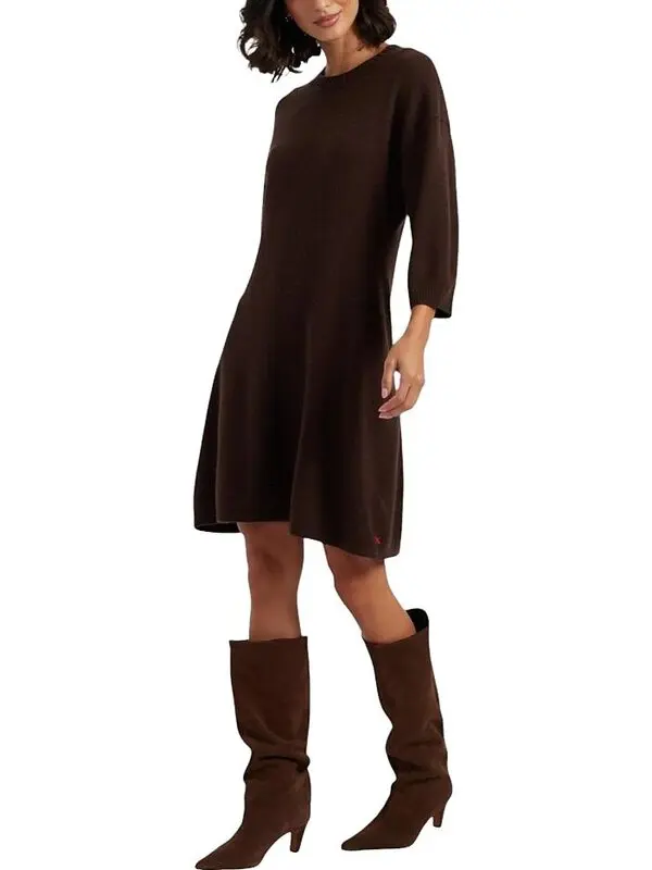 Chinti & Parker Wool-cashmere Wide-sleeve Dress - Chocolate