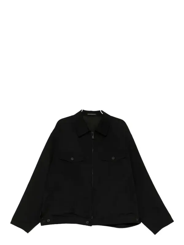 Yohji Yamamoto Zip-up Shirt Jacket - Black