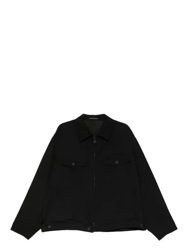 Yohji Yamamoto Zip-up Shirt Jacket - Black