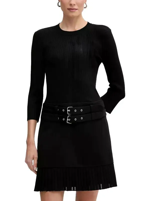 MORGAN Ranos Pleated Mini Dress - Black