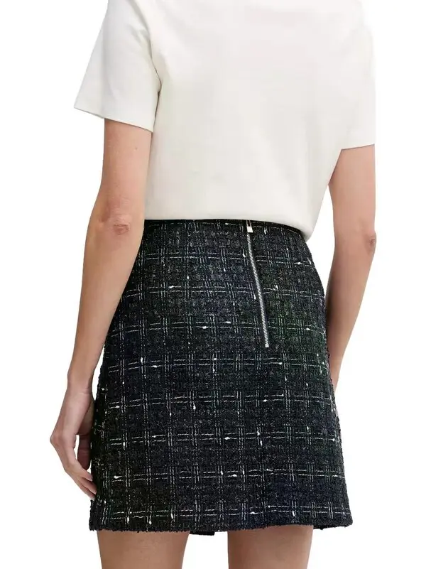 MORGAN Tweed Button Mini Skirt - Black