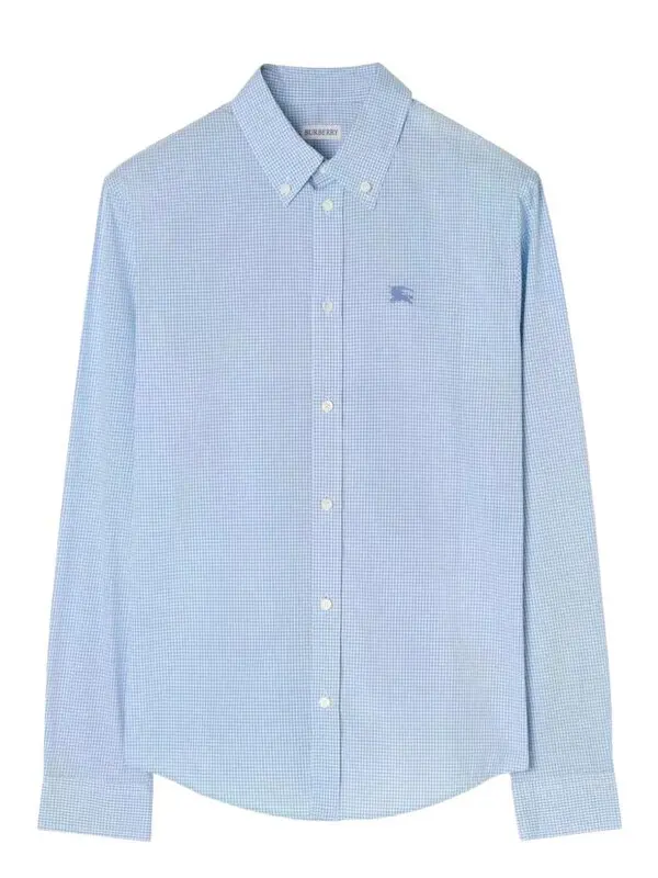 Burberry Classic-fit Gingham Cotton Shirt - Blue