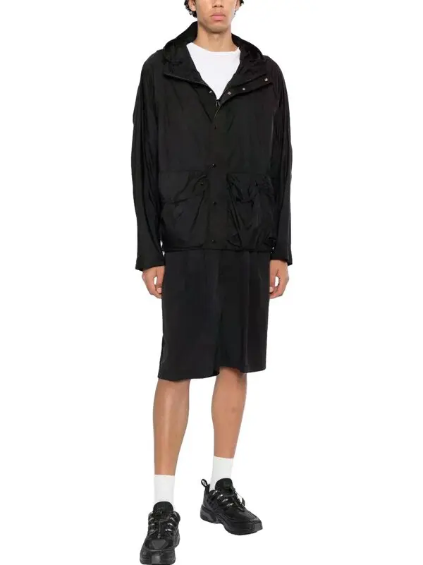 TEN C Hooded Flap-pocket Jacket - Black