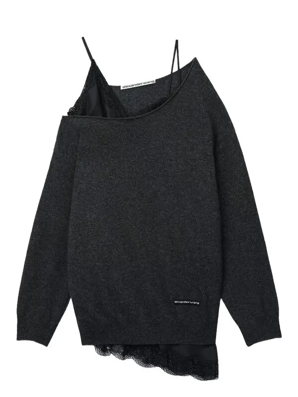 Alexander Wang Asymmetrical Neck Sweater Dress - Grey