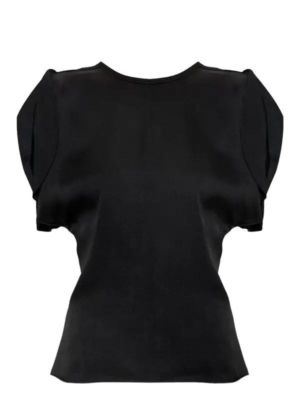Victoria Beckham Bela Ruffled Sleeveless Top - Black