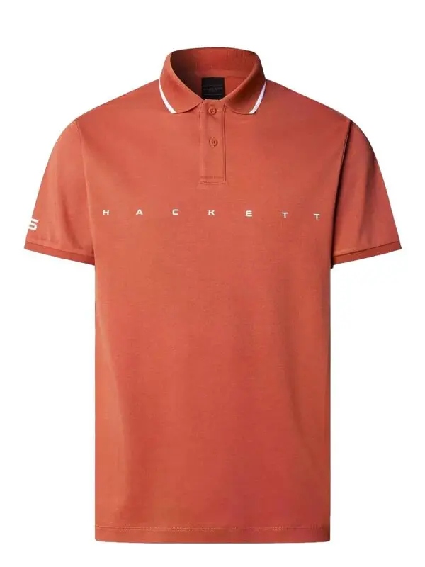 HACKETT LONDON Logo-print Short-sleeve Polo Shirt - Orange