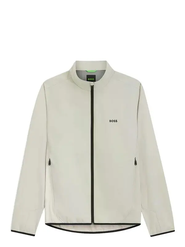 BOSS Logo-print Zip-up Jacket - Neutrals