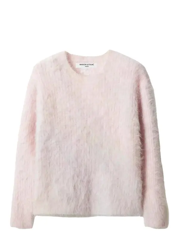 Maison Kitsuné Brushed Finish Crew Neck Sweater - Pink