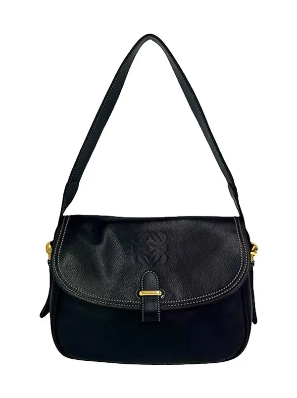 Loewe Leather Anagram Shoulder Bag - Black