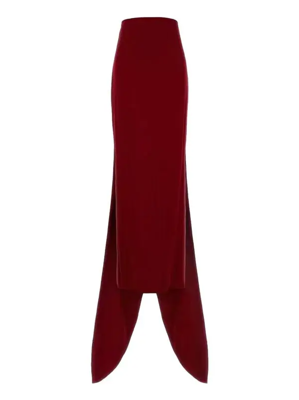 Valentino Garavani Solid Cady Raso Skirt - Red