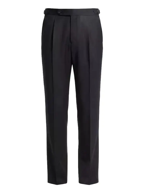 BOSS Virgin Wool Serge Tapered Fit Trousers - Blue