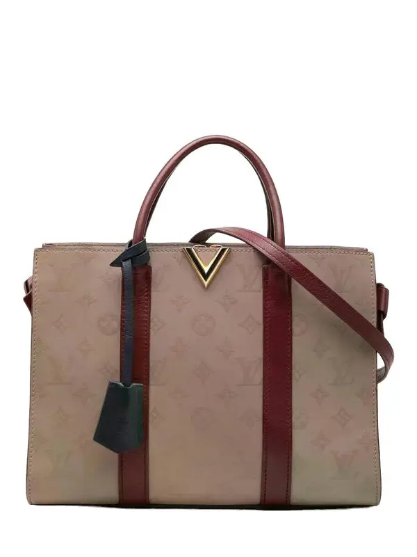 LOUIS VUITTON Monogram Cuir Plume Very Tote Mm Satchel - Brown