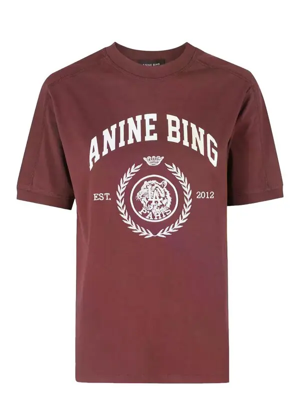ANINE BING Collegiate Logo T-shirt - Red