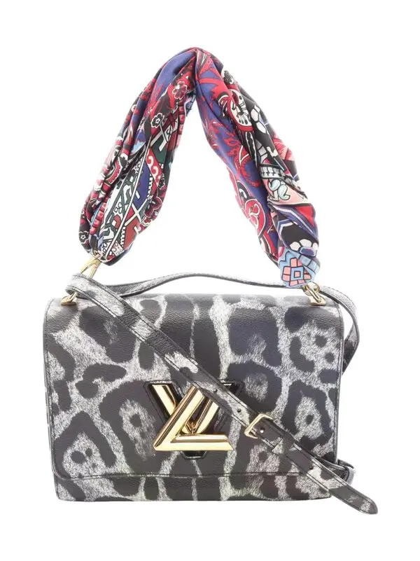 LOUIS VUITTON 2016 Leopard Print Coated Canvas Twist Mm Satchel - Black
