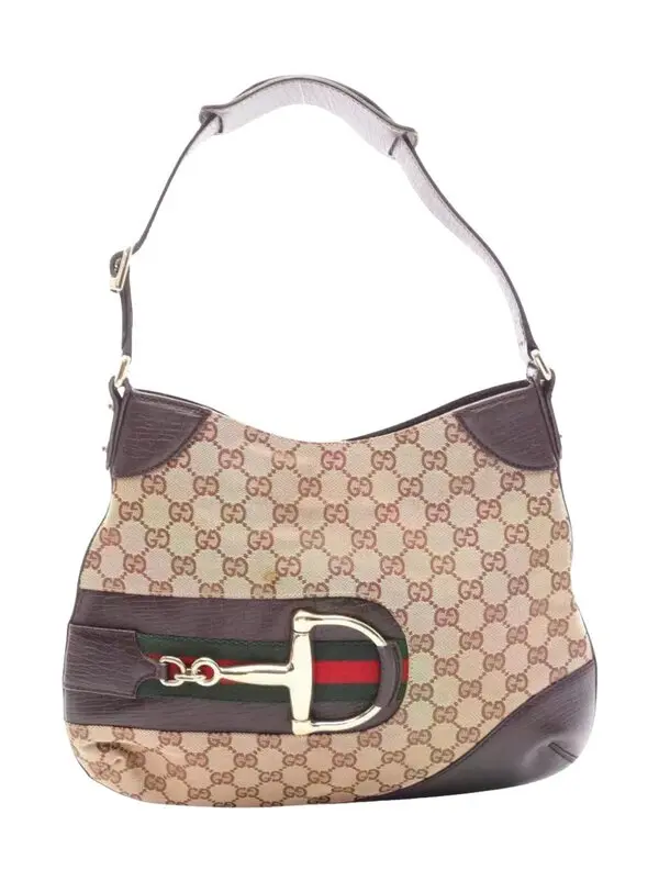 Gucci Gg Canvas Web Shoulder Bag - Neutrals