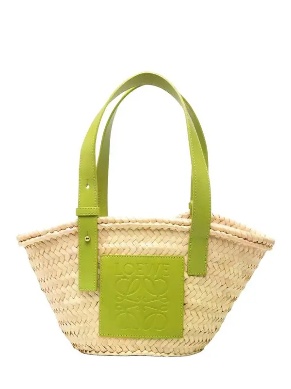 Loewe Raffia Anagram Basket Bag Tote - Neutrals