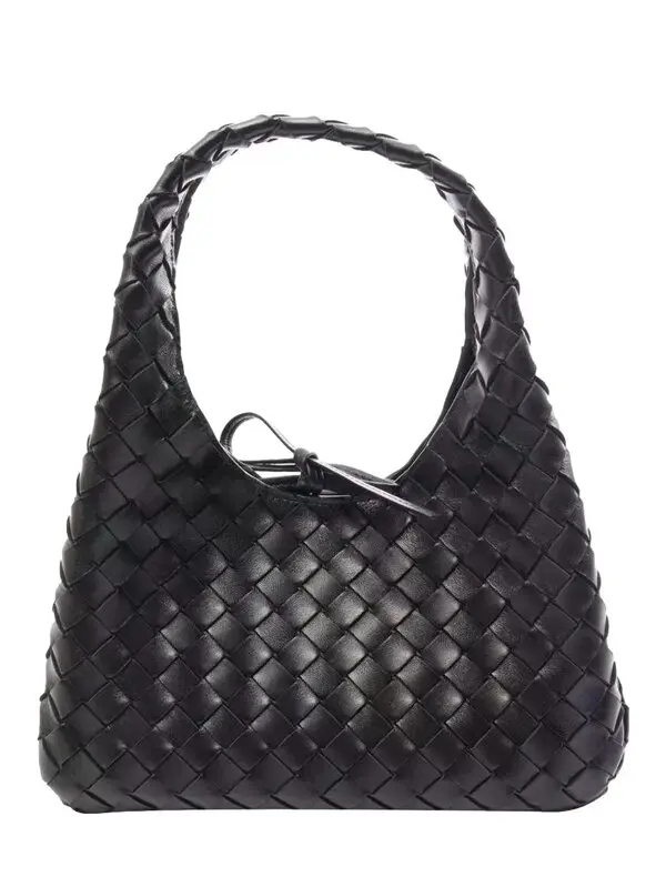 Bottega Veneta Small Nappa Intrecciato Campana Hobo Bag - Black