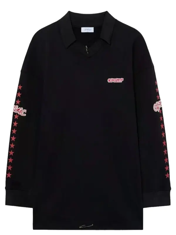 Off-White Star Print Polo Mini Dress - Black