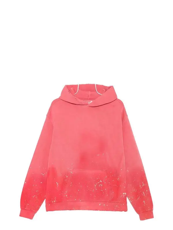 PALE CLOUD Paint Splatter Effect Hoodie - Red