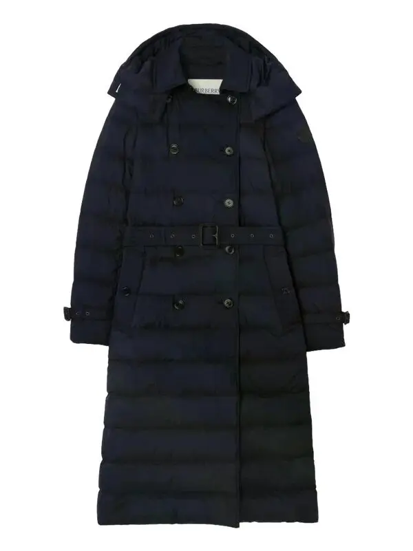 Burberry Long Nylon Puffer Coat - Blue