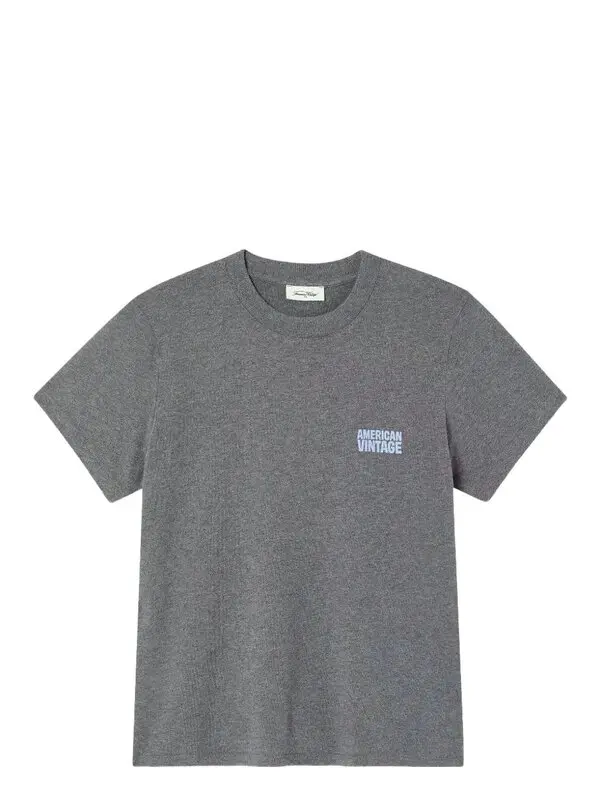 American Vintage Fitted T-shirt With Logo Detail - Grey