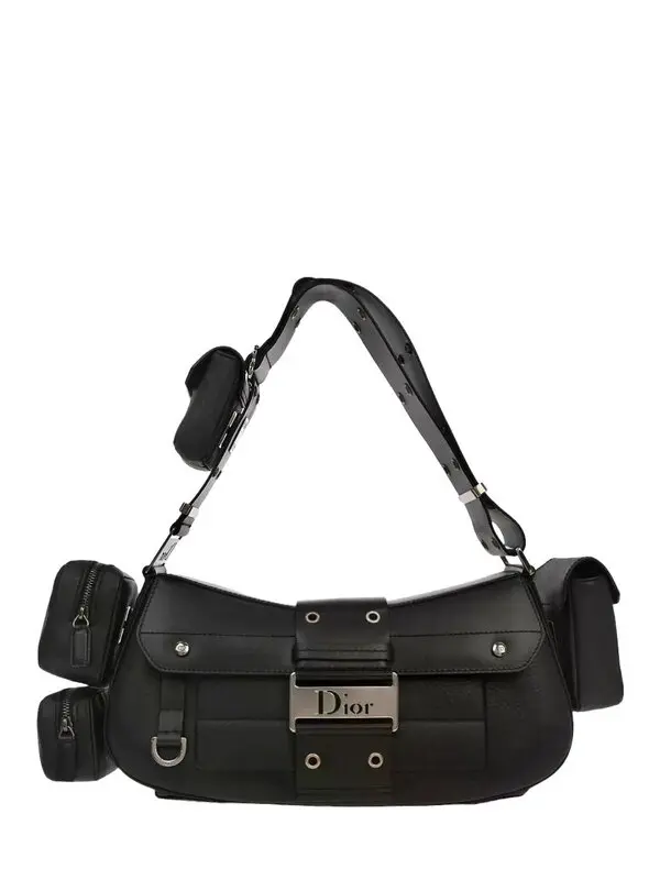 Dior Leather Street Chic Columbus Shoulder Bag - Black