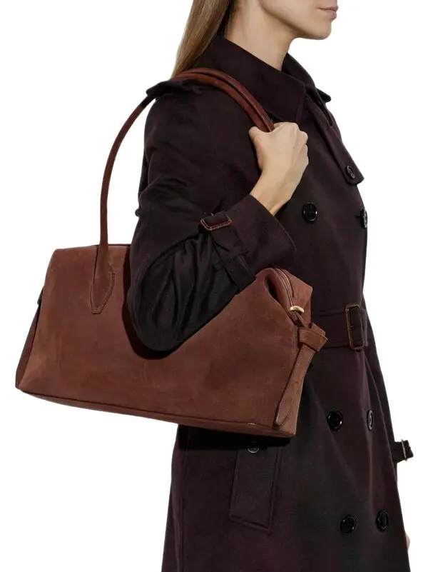 Yuzefi Brioche Suede Shoulder Bag - Brown