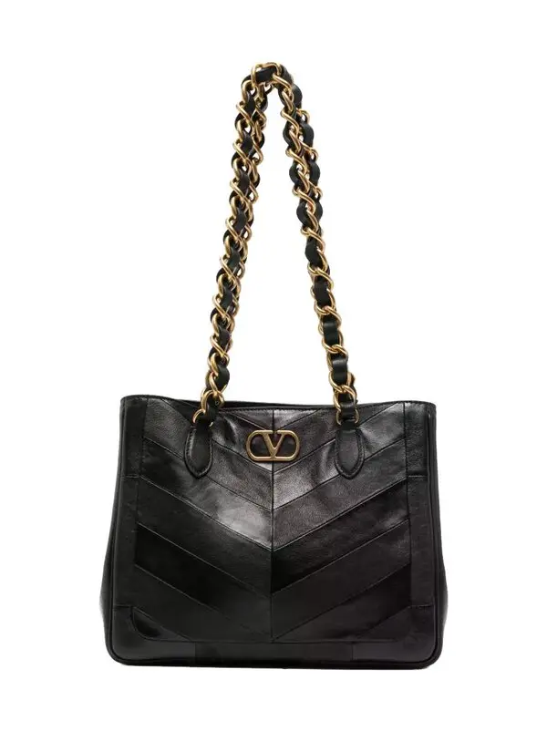 Valentino Garavani Small Laseine Vlogo Shoulder Bag - Black