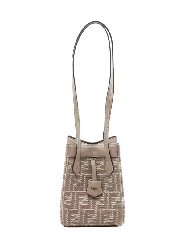 Fendi Mini Ff Denim Origami Shoulder Bag - Neutrals