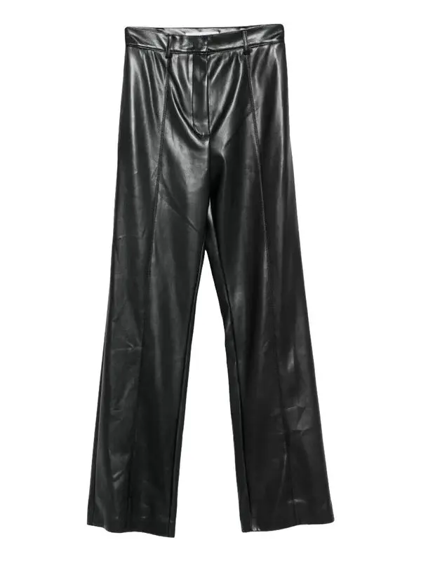 SIMONA CORSELLINI Seam Detail Faux Leather Trousers - Black