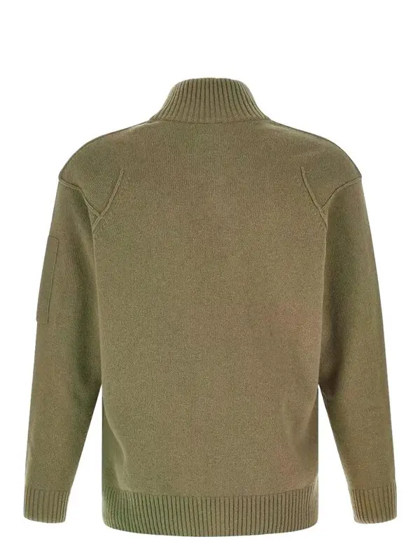 C.P. COMPANY Lambswool Lens Full-zip Sweater - Green