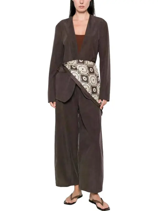 WOC Sechura Drawstring Wide-leg Trousers - Brown