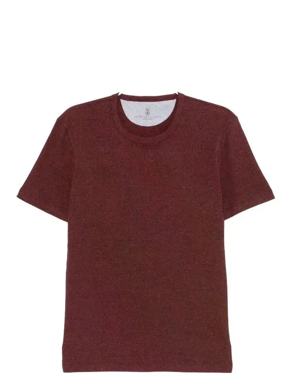 Brunello Cucinelli Marl-effect Crew-neck T-shirt - Red