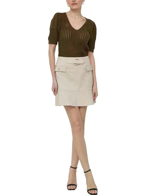 MORGAN V-neck Puff Sleeve Sweater - Green