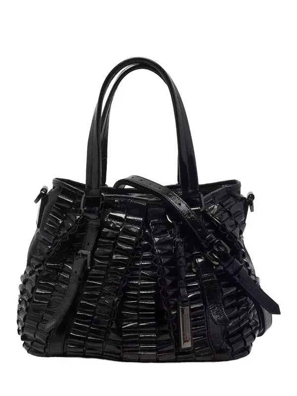 Burberry Patent Leather Tote Bag - Black