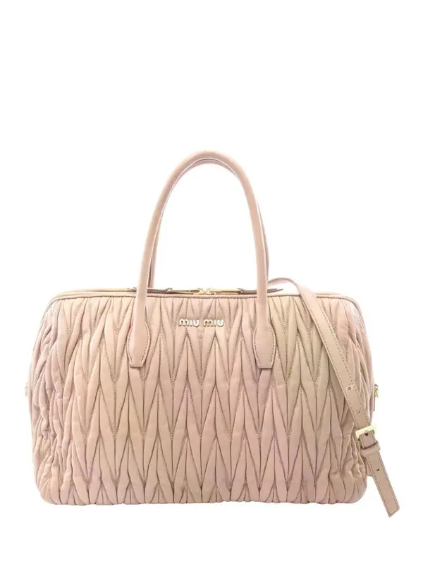 Miu Miu Matelasse Nappa Satchel - Neutrals