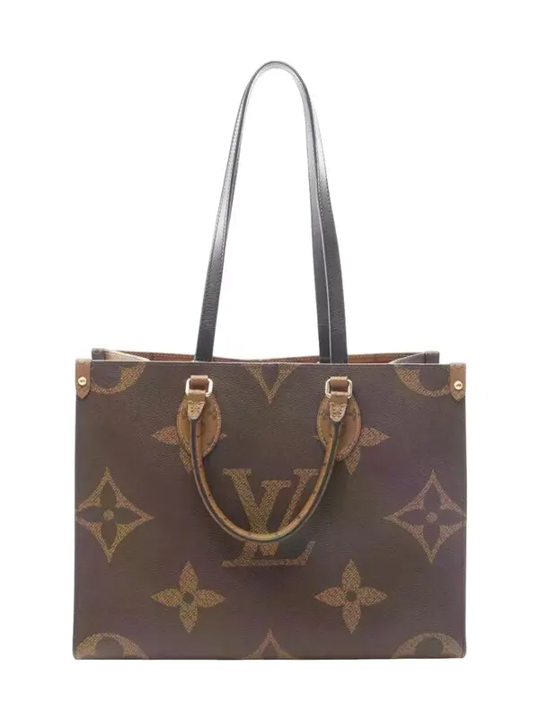 LOUIS VUITTON Monogram Reverse Giant Onthego Mm Satchel - Brown