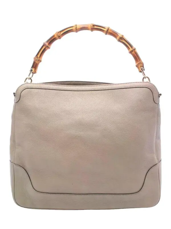 Gucci Calfskin Bamboo Diana Satchel - Neutrals