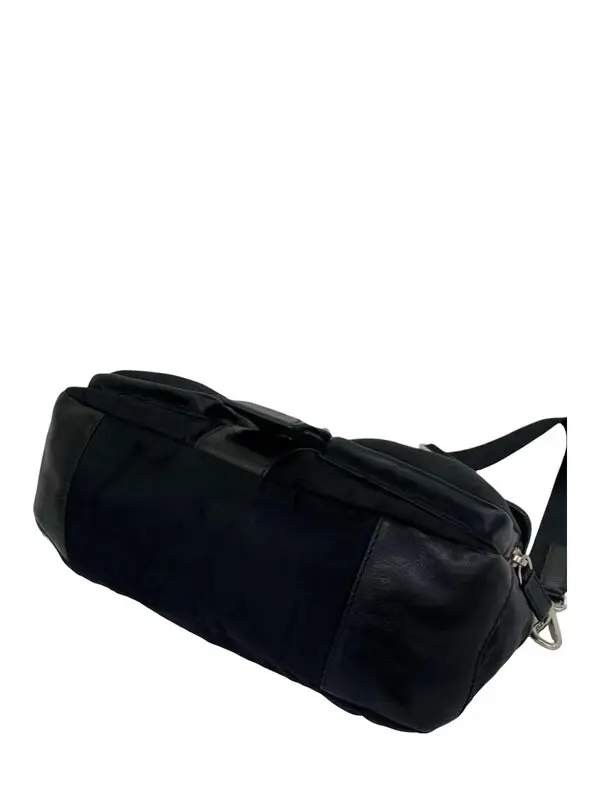 Prada Tessuto And Calfskin Crossbody Bag - Black