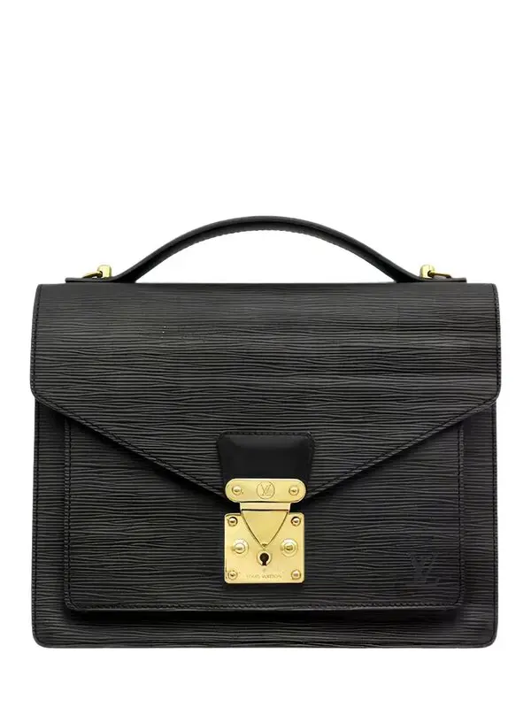 LOUIS VUITTON Epi Monceau 28 Satchel - Black