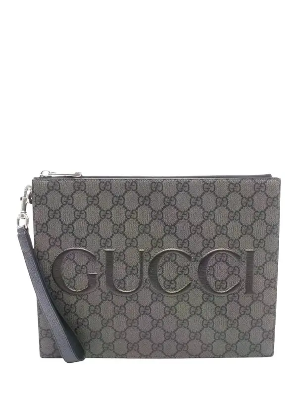 Gucci Gg Supreme Clutch Bag - Grey