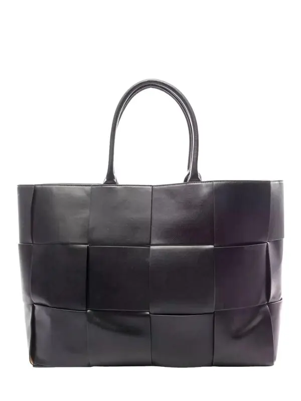 Bottega Veneta Lambskin Maxi Intrecciato Arco Tote Bag - Black