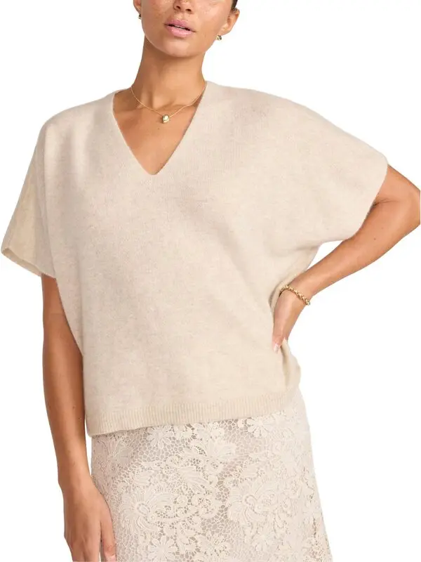 Brochu Walker Ophi Cashmere Vee - Stone
