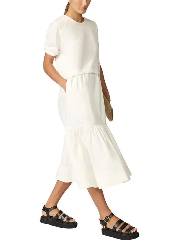 Brochu Walker Jersey Overlay Tiered Maxi Dress - Ivory