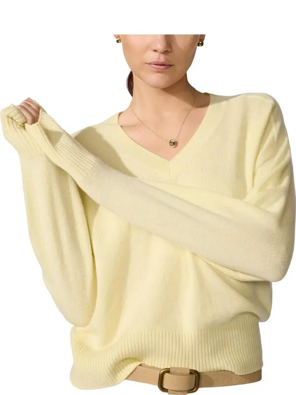 Brochu Walker Leia Vee Cashmere Sweater - Anis