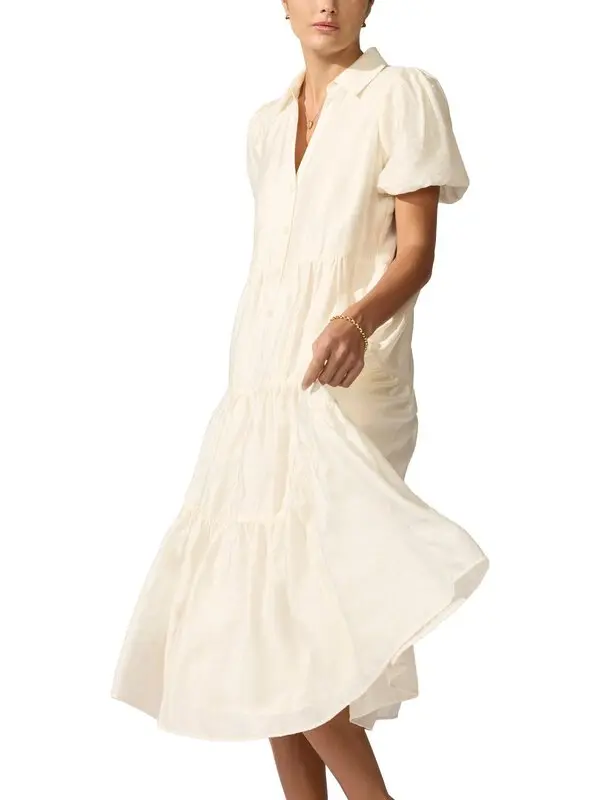 Brochu Walker Havana Tiered Midi Dress - Creme