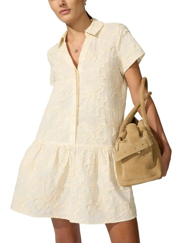 Brochu Walker Antibes Embroidered Cotton Dress - Ecru