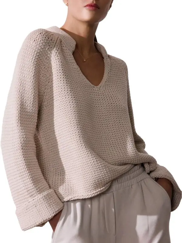 Brochu Walker Aria Popover Sweater - Warm Stone