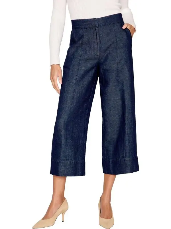 Brochu Walker Odele Wide Leg Cropped Denim Pant - Indigo
